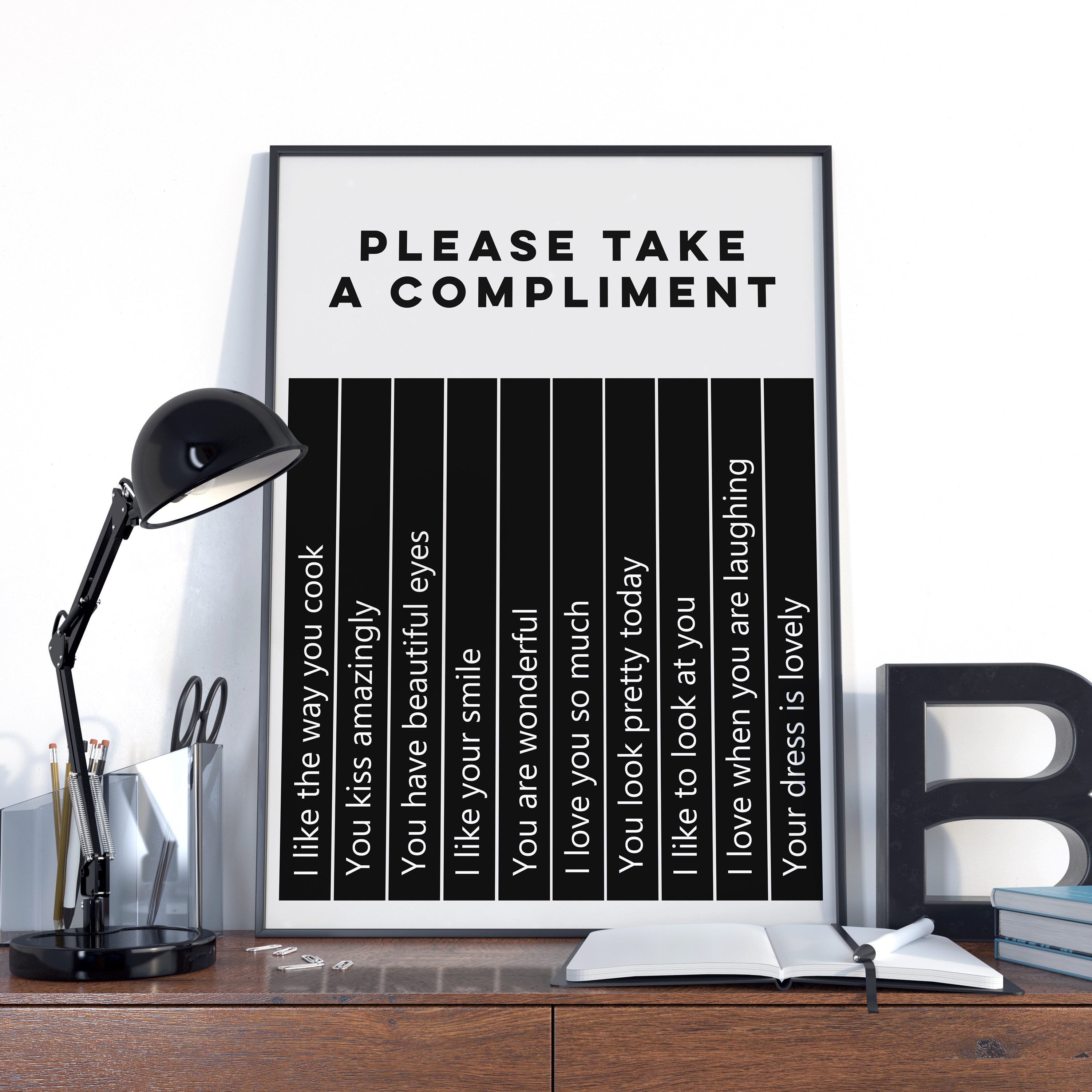 Please Take a Compliment Poster Family Wall Art Warm Home - Etsy