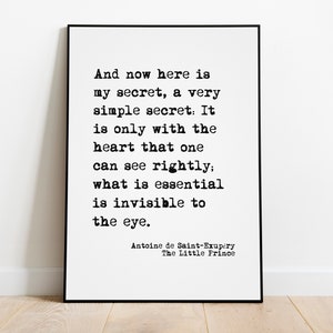 The Little Prince Poster, the Little Prince Quote Wall Art, the Little ...