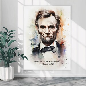 Watercolor Abraham Lincoln Print, Abraham Lincoln Art, Abraham Lincoln ...