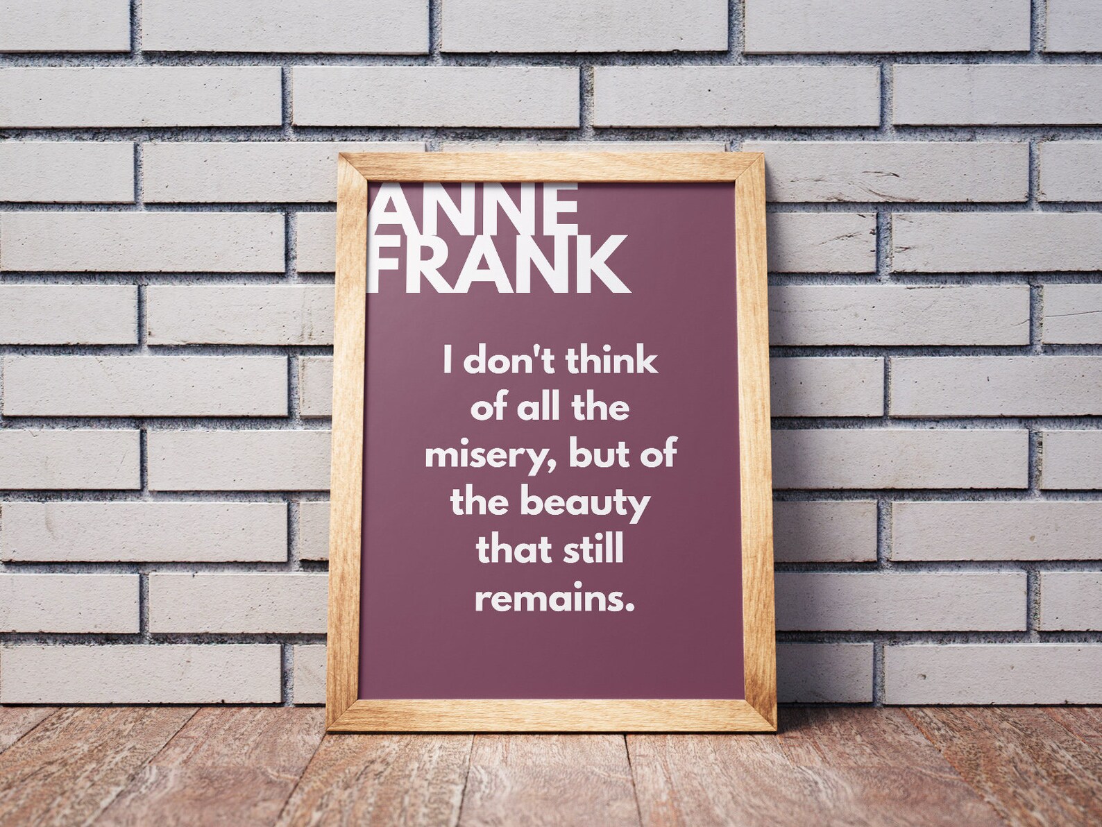 Anne Frank Anne Frank Quote Poster Anne Frank Quote Wall - Etsy