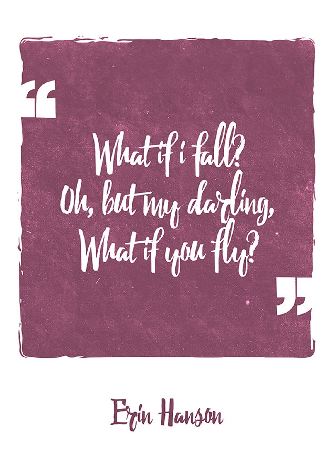 Erin Hanson What if I fall Quote book lovers gifts Erin - Etsy 日本