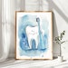 Watercolor Tooth Poster, Dental Hygiene Art, Dental Art, Dentist Gift ...