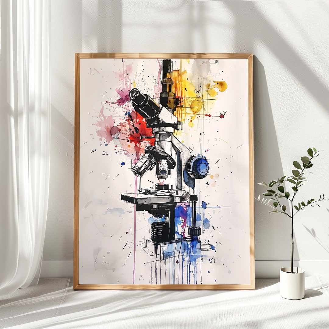 Microscope Poster, Microscope Wall Art, Suitable for Pathology Lab ...