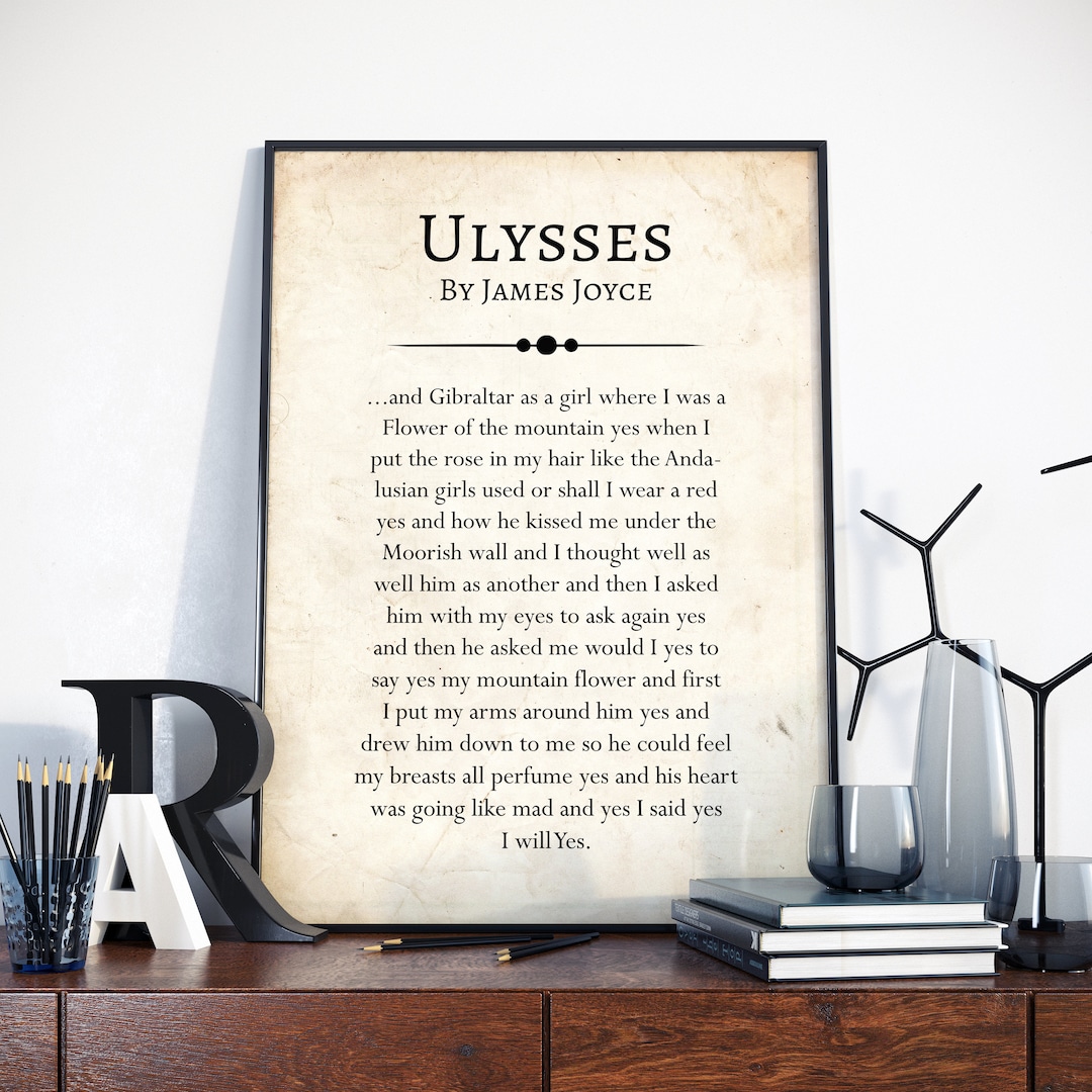 Ulysses by James Joyce, Ulysses Wall Art, Ulysses Excerpt, James Joyce ...