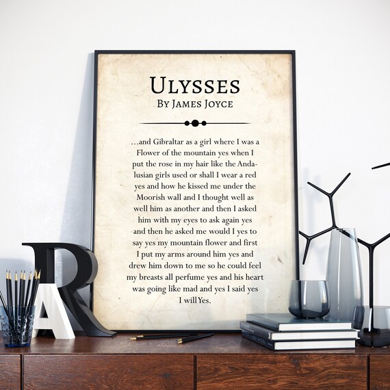 Ulysses by James Joyce Ulysses Wall Art Ulysses Excerpt | Etsy