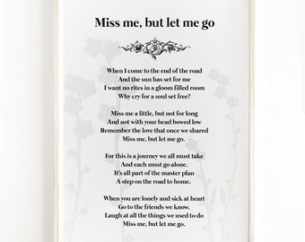 Let Me Go Poem - Etsy UK