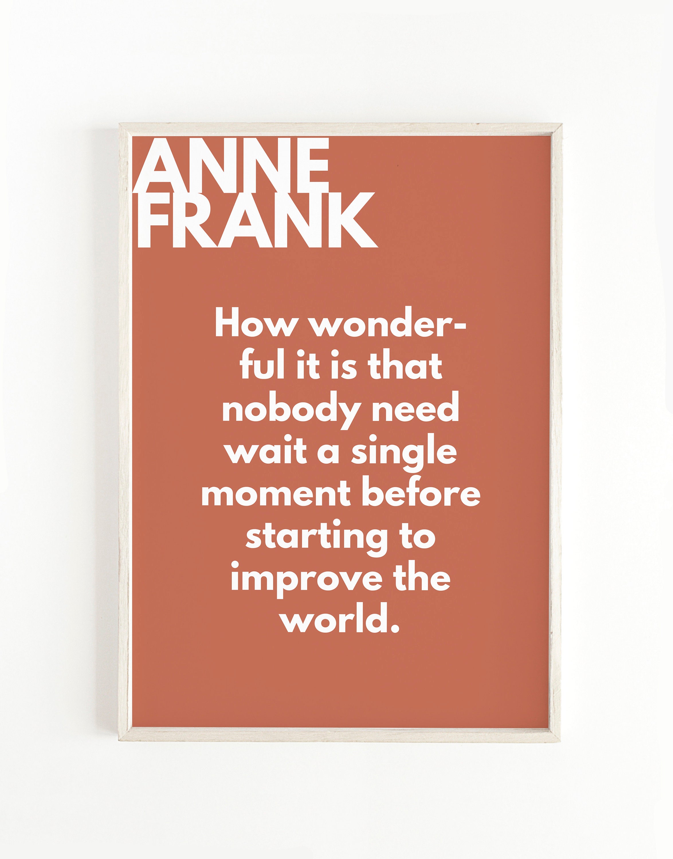 Anne Frank Anne Frank Quote Poster Anne Frank Quote Wall | Etsy