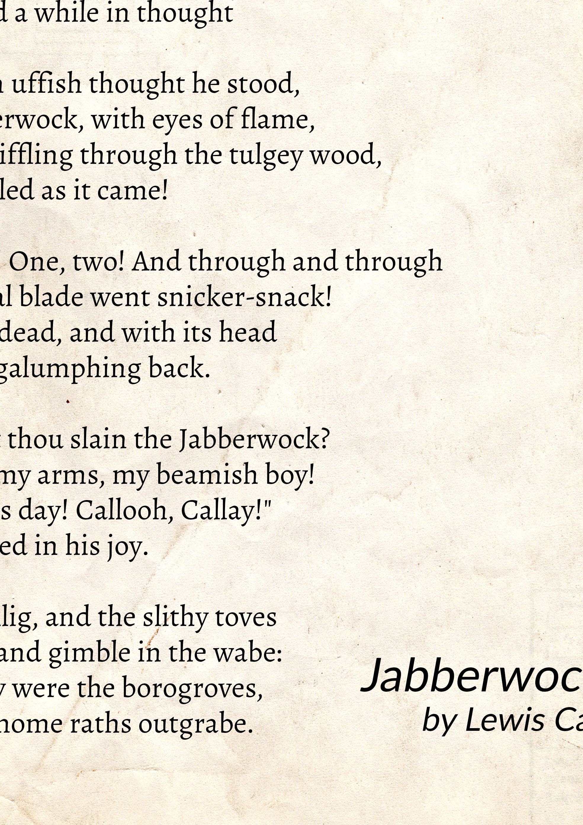 Jabberwocky Lewis Carroll Poem By Lewis Carroll Vintage Etsy jabberwocky-lewis-carroll-poem-by-lewis-carroll-vintage-etsy