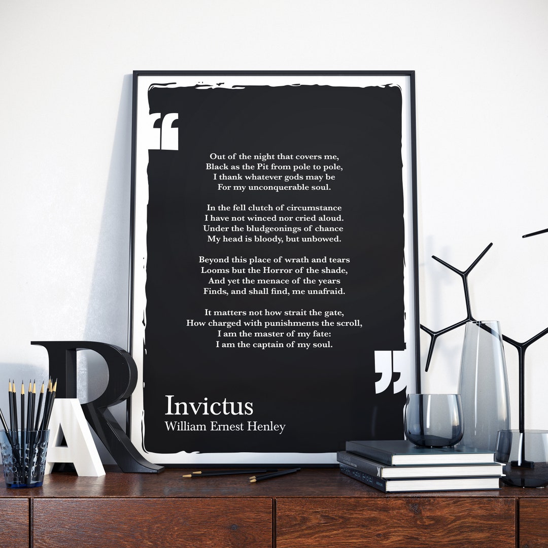 Invictus, Invictus Poème, Invictus Print, William Ernest Henley ...