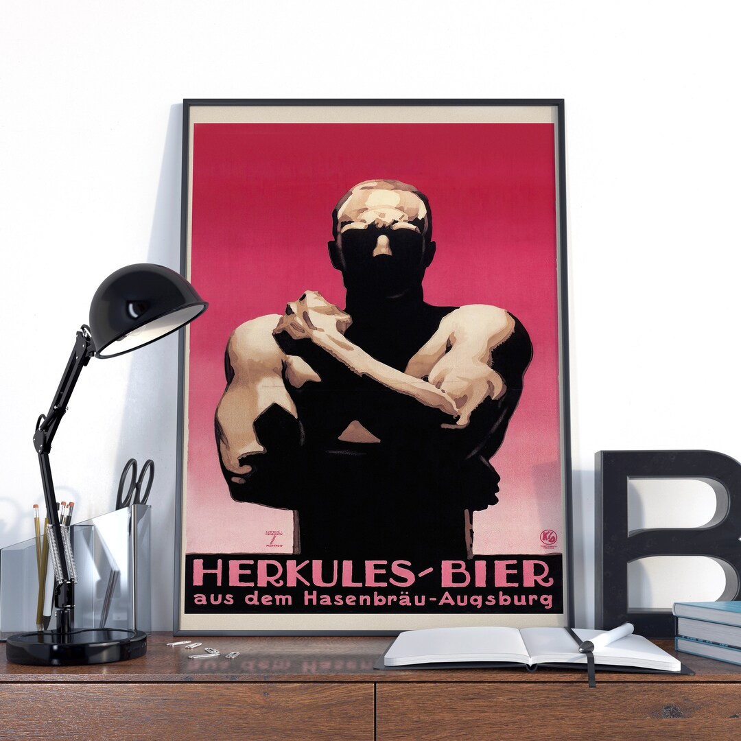 Hercules Beer Germany 1925 Ludwig Hohlwein Beers Wines & - Etsy