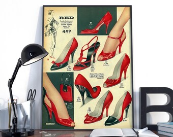 Red Shoes Poster - Etsy