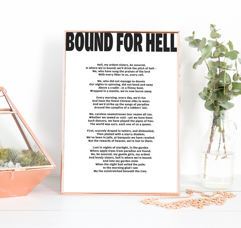 Bound for Hell By Marina Tsvetaeva Bound for Hell Poem | Etsy