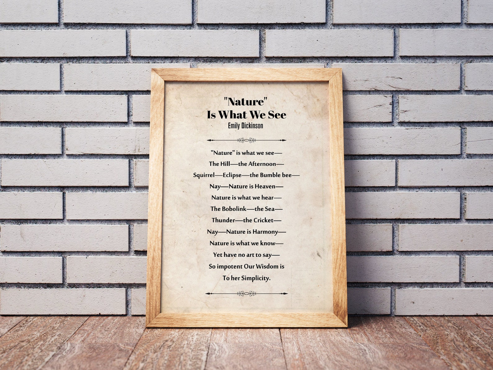 Emily Dickinson Nature is What We See Poem Emily Dickinson - Etsy