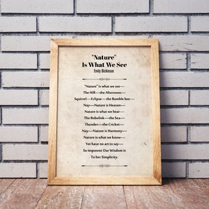 Emily Dickinson, Nature is What We See Poem, Emily Dickinson Poem ...