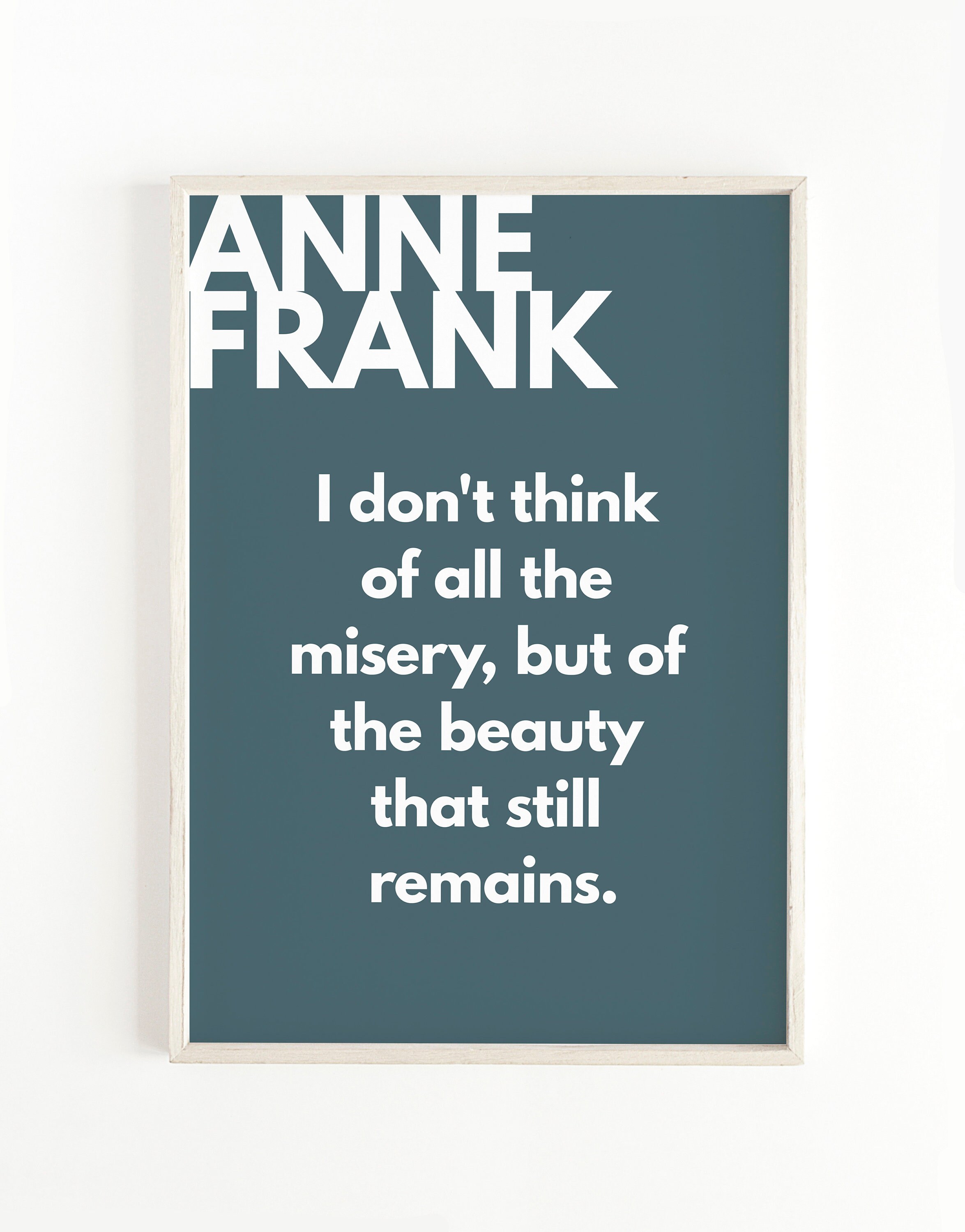 Anne Frank Anne Frank Quote Poster Anne Frank Quote Wall - Etsy