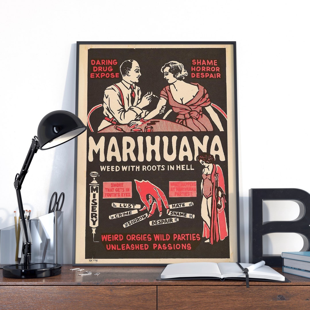 Marijuana Vintage Propaganda Weed Marijuana Poster, Ganja Poster, Marijuana Vintage Poster, Pot ...