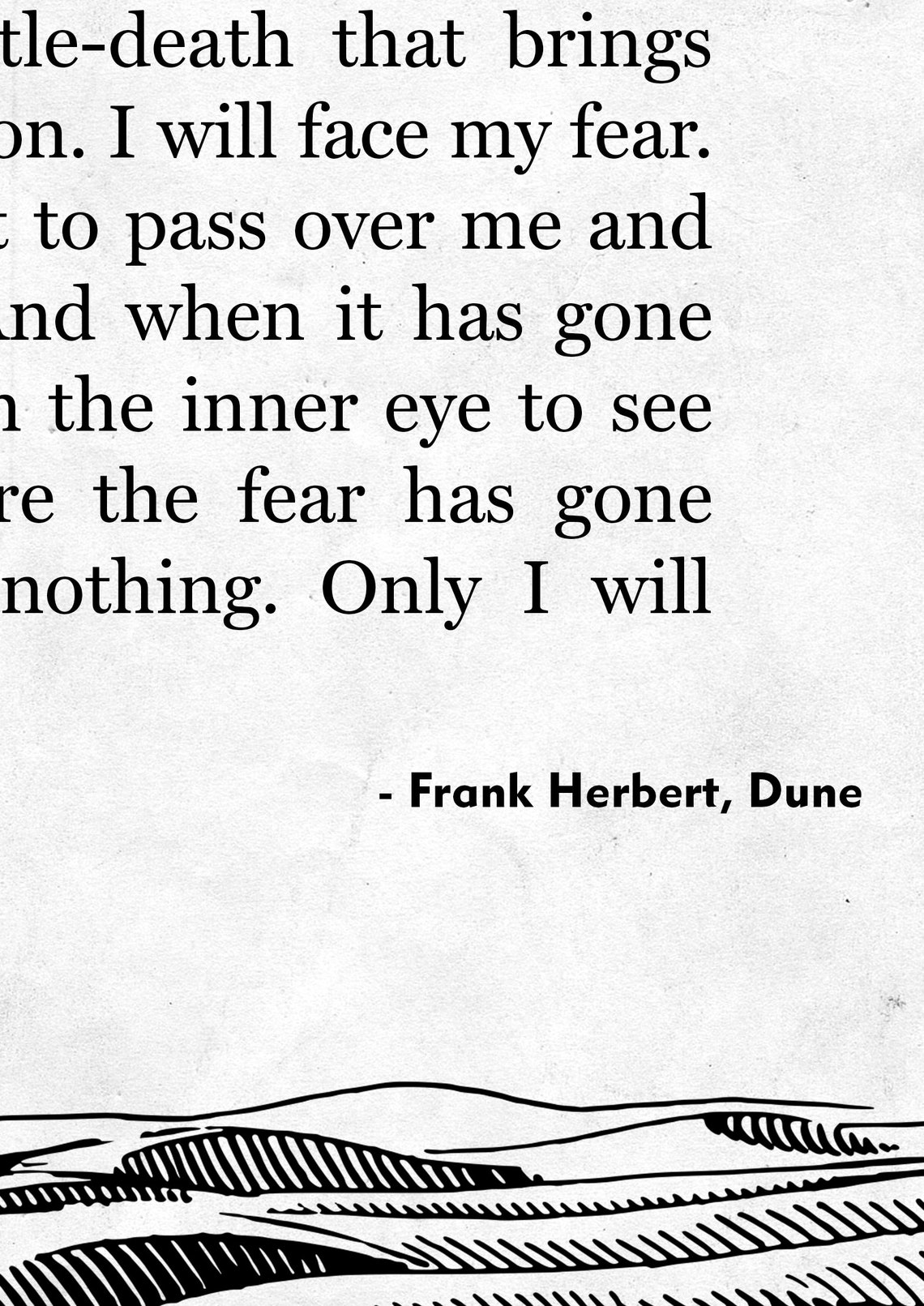 Litany Against Fear Frank Herbert Children of Dune Bene | Etsy