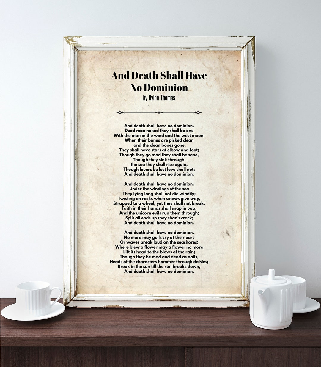 Dylan Thomas, and Death Shall Poem, Dylan Thomas Poem Poster, Vintage ...