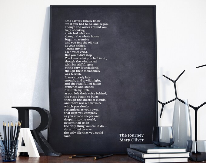 The Journey by Mary Oliver the Journey Poem Wall Art Mary | Etsy