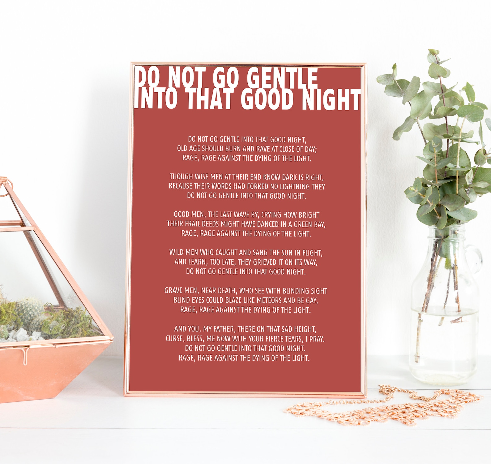 Do Not Go Gentle Into That Good Night Poem by Dylan Thomas - Etsy