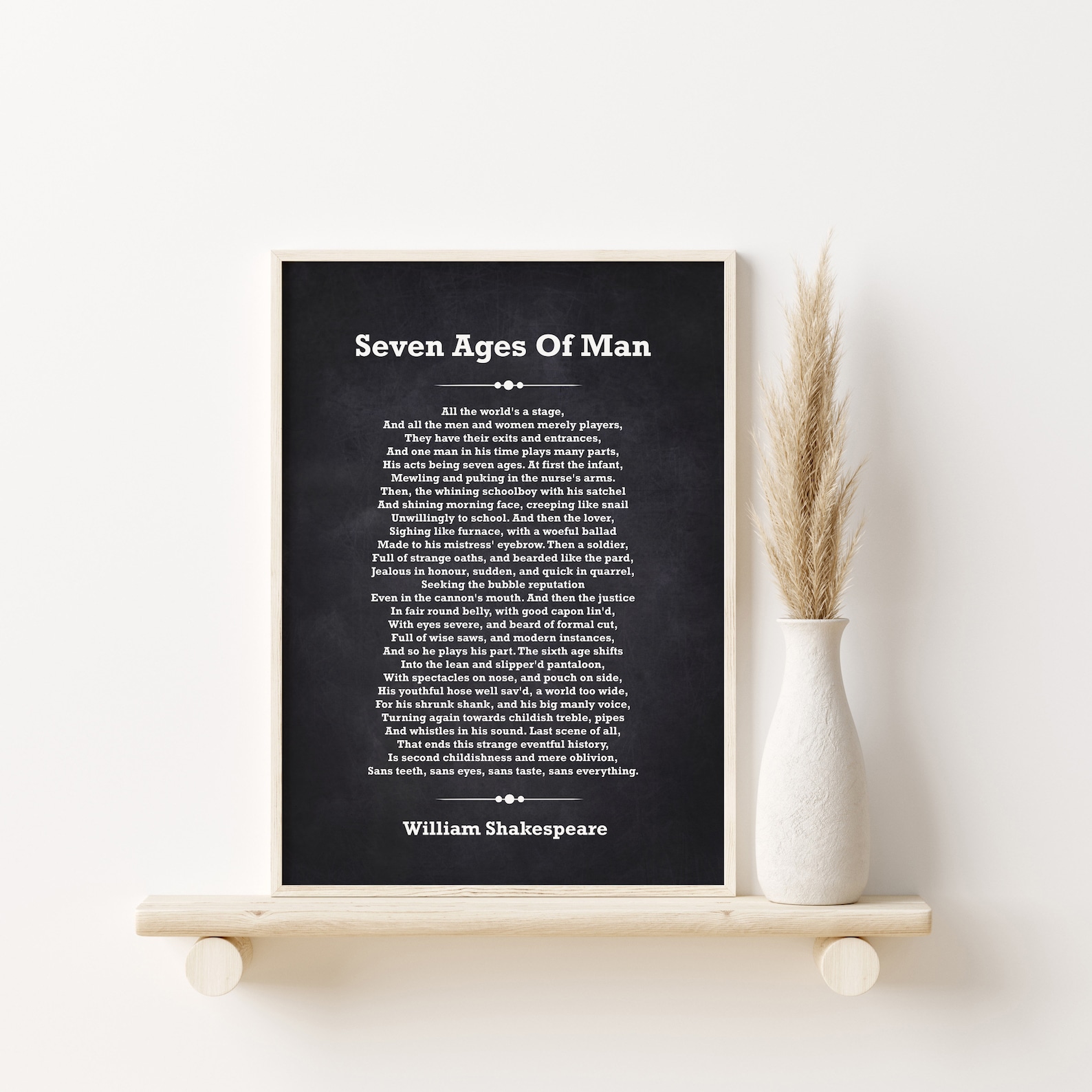 Seven Ages of Man by William Shakespeare William Shakespeare - Etsy