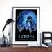 Europa, Europa Moon Poster, Jupiter II, Galilean Moon Vintage Poster ...