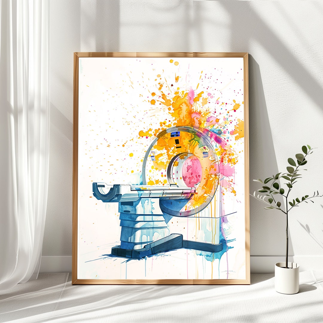 Watercolor MRI Machine Poster, MRI Machine Wall Art, Suitable for ...