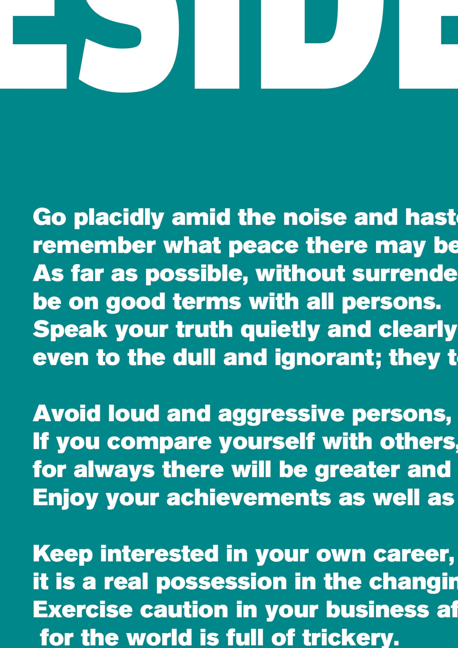 Desiderata by Max Ehrmann Desiderata Poem Poster Desiderata | Etsy