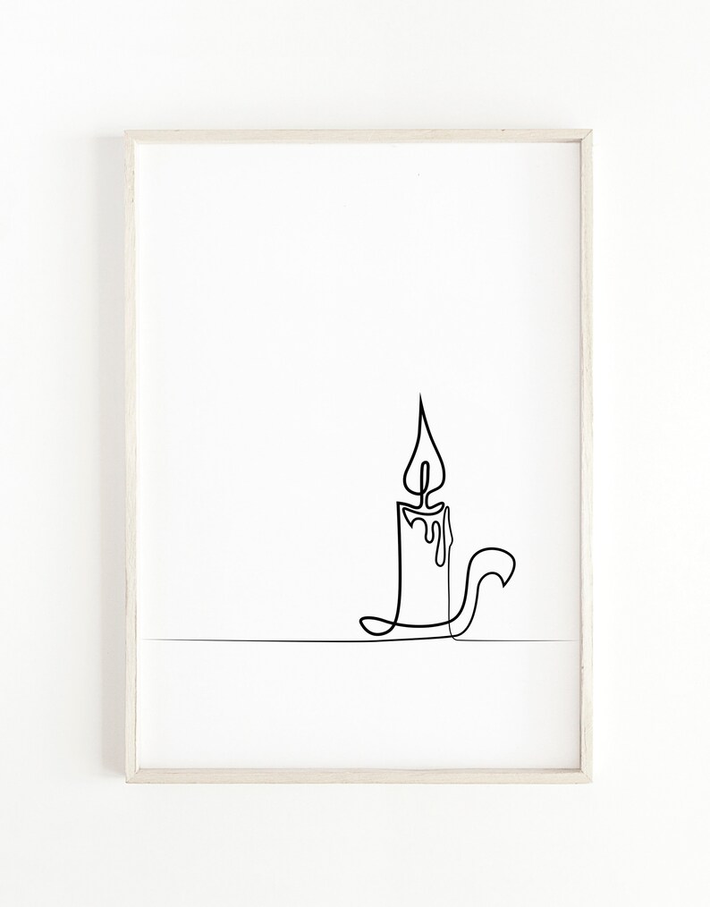 Candle Line Art Print Candle Line Art Print Candle Line Art - Etsy