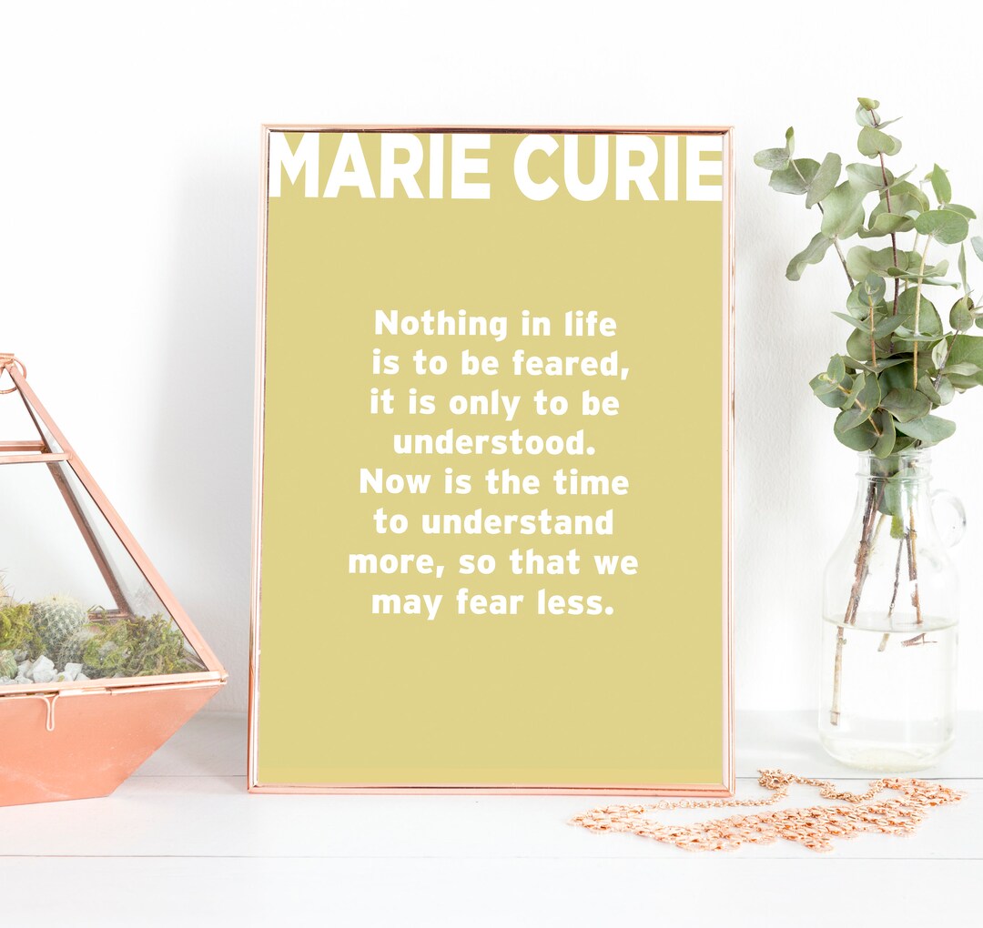 Marie Curie Marie Curie Quote Poster Nobel Prized Woman - Etsy