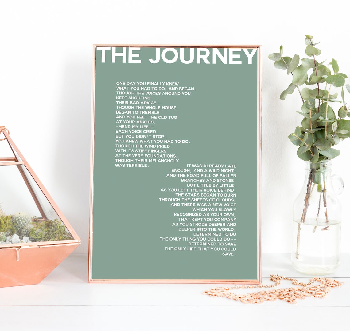 The Journey by Mary Oliver the Journey Poem Wall Art Mary - Etsy