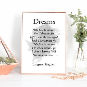 Dreams Poem by Langston Hughes, Langston Hughes Poetry, Langston Hughes ...