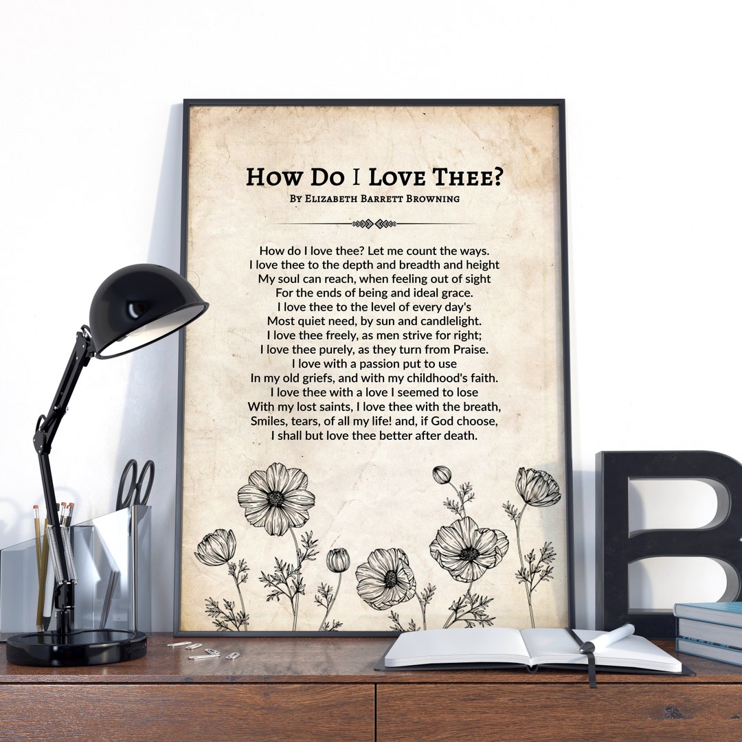 How Do I Love Thee Elizabeth Barrett Browning Elizabeth - Etsy