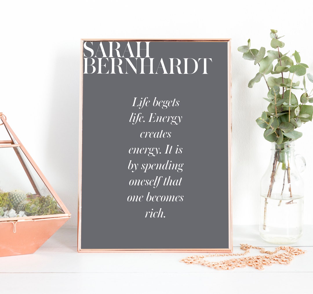 Sarah Bernhardt, Sarah Bernhardt Quote Poster, Chalkboard Quote Wall ...