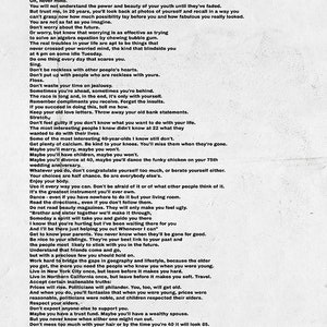 To Wear Sunscreen, Baz Luhrmann, everybody's Free to Wear Sunscreen ...