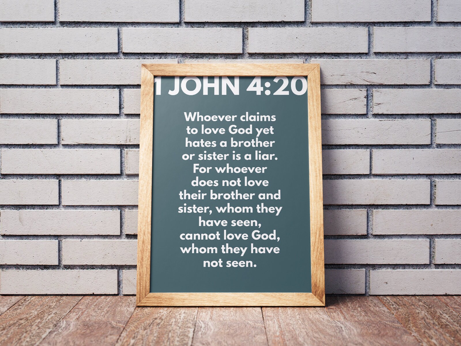 1 John 4 20 1 John 4 20 Bible Verse 1 John 4 20 Scripture Etsy