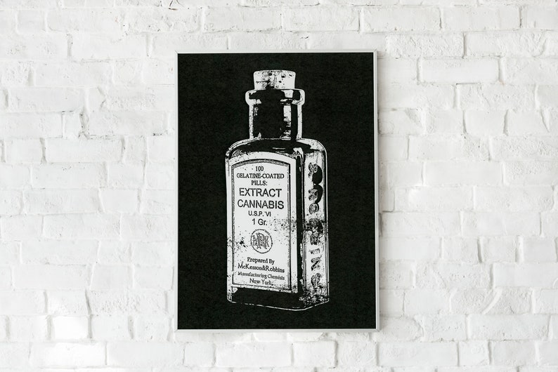 Cannabis Medicine Vintage Poster Cannabis Label Print - Etsy