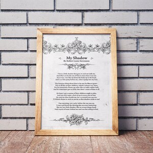 My Shadow by Robert Louis Stevenson, Robert Louis Stevenson Quote, Gift ...