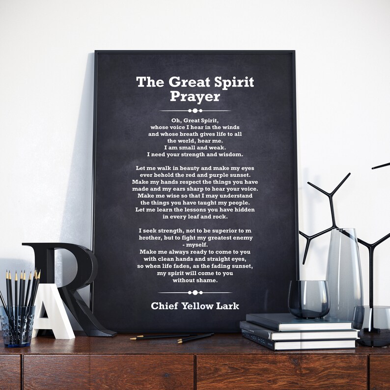The Great Spirit Prayer Chief Yellow Lark Prayer Native - Etsy