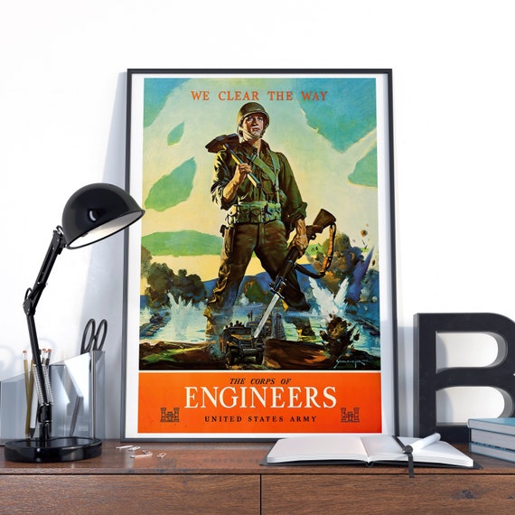 Vintage WW2 US Army Engineers Recruiting Poster | Etsy