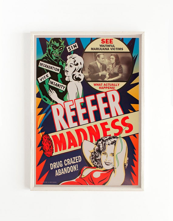 Marihuana Vintage Propaganda Weed Marijuana Poster Ganja - Etsy