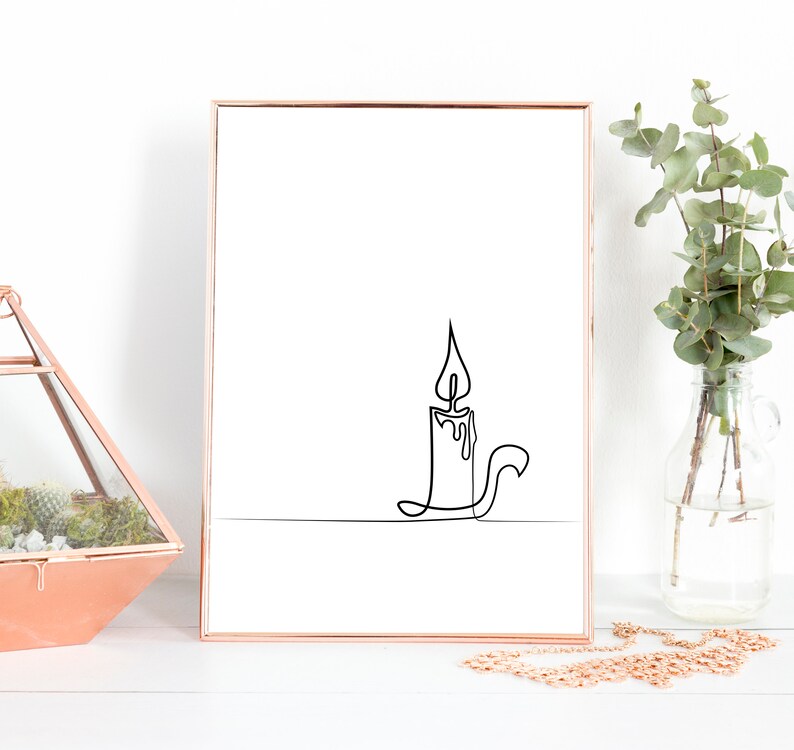 Candle Line Art Print Candle Line Art Print Candle Line Art - Etsy