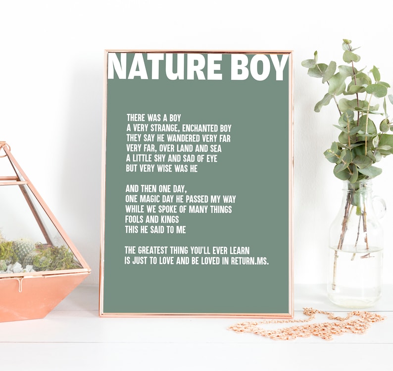 Nature Boy by Eden Ahbez Nature Boy Poem Art Nature Boy - Etsy