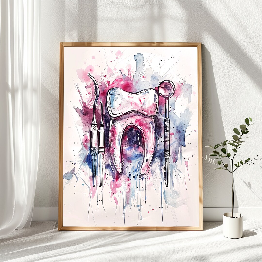 Dental Wall Art for Dental Office Wall Decor for Dentist Gift Colorful ...