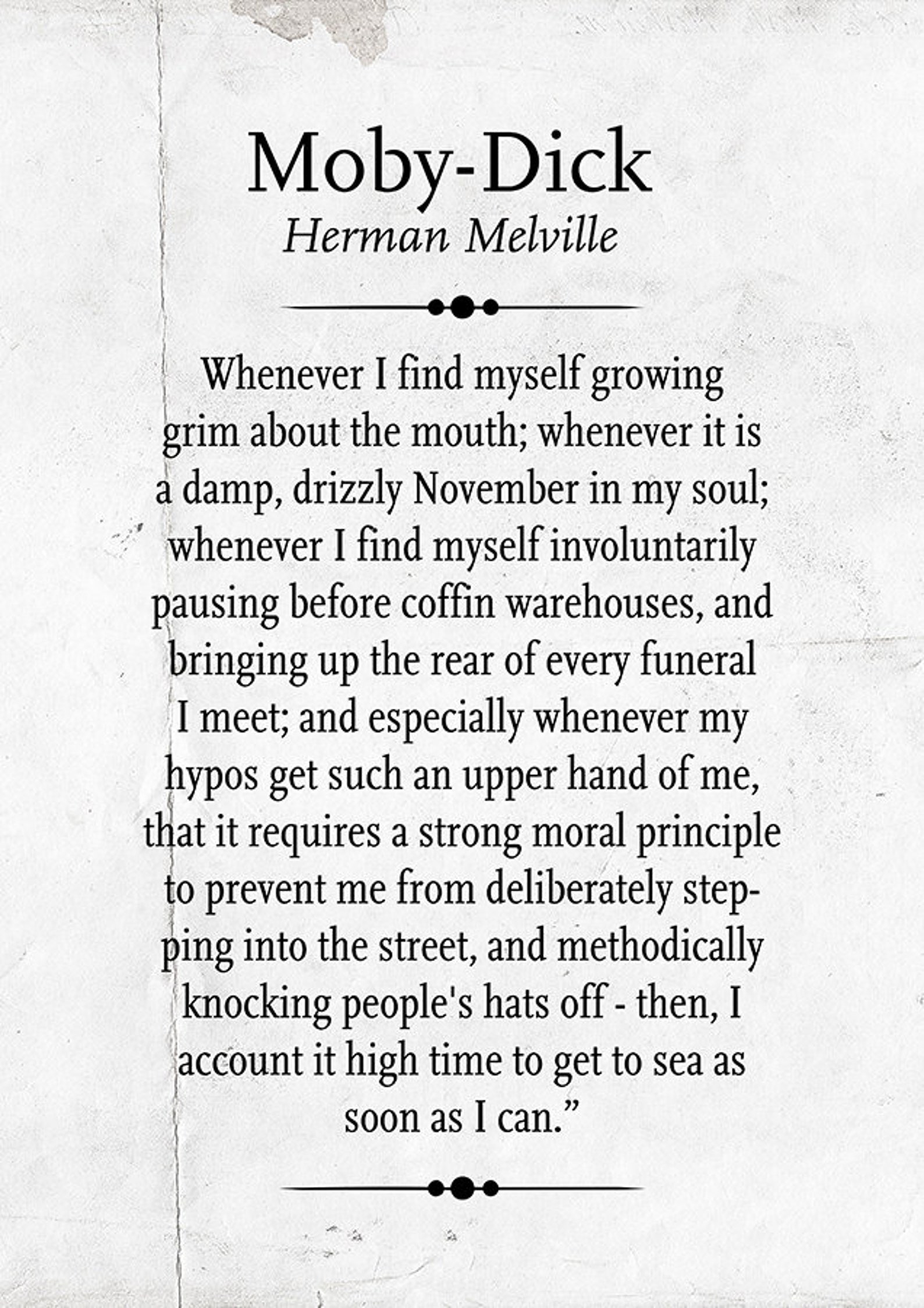Moby-dick by Herman Melville Moby-dick Quote Poster - Etsy