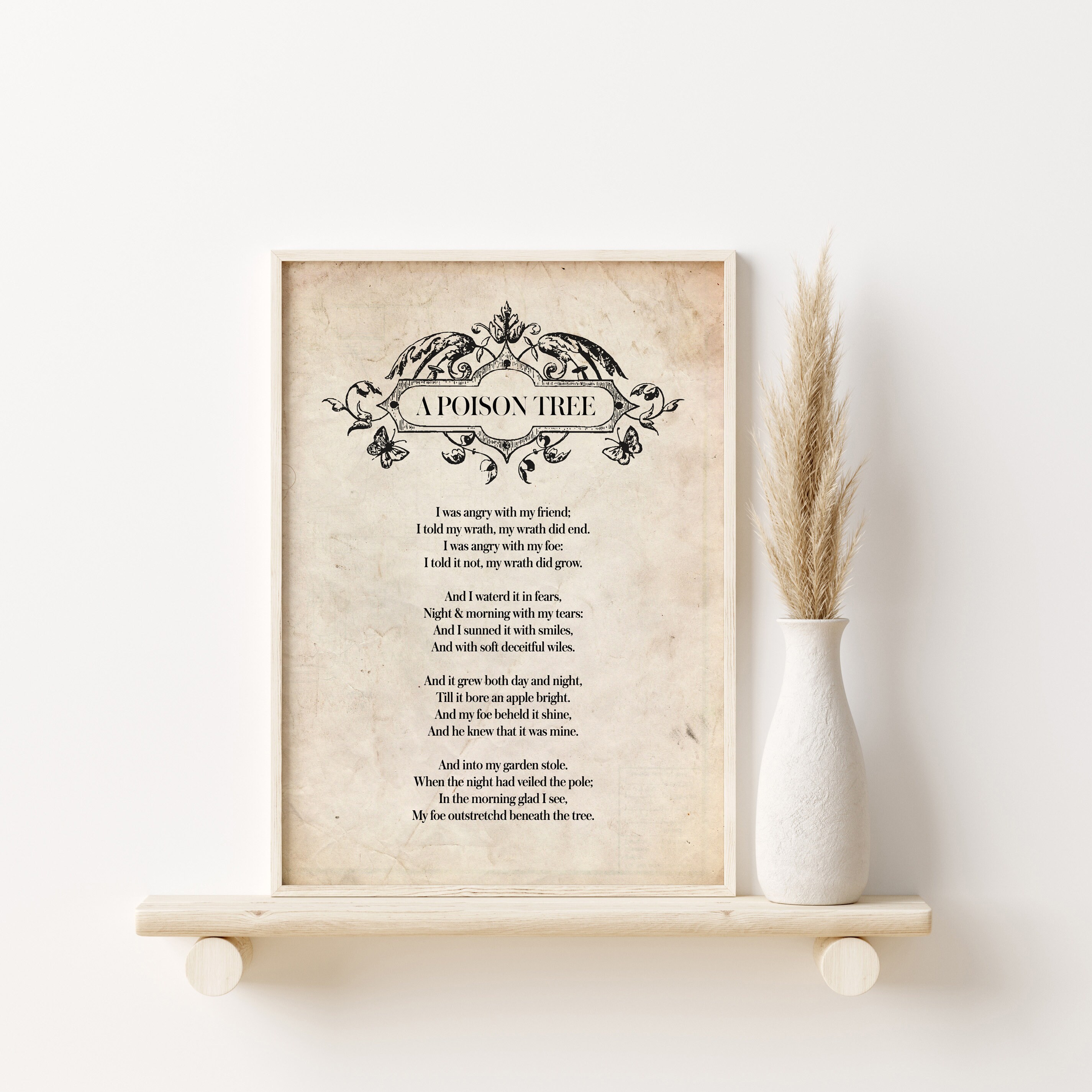 A Poison Tree by William Blake A Poison Tree Poem Wall Art | Etsy