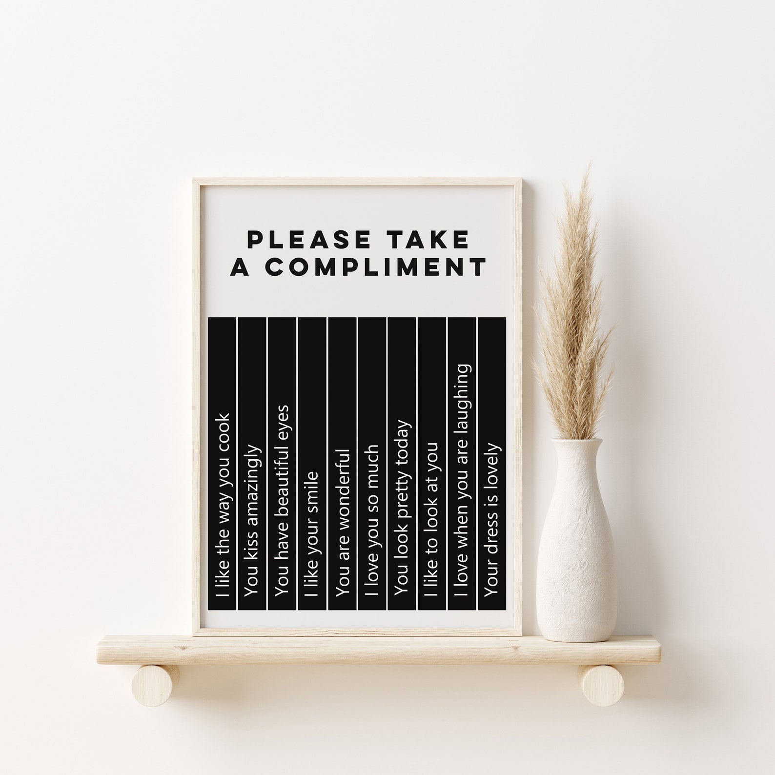 Please Take a Compliment Poster Family Wall Art Warm Home - Etsy