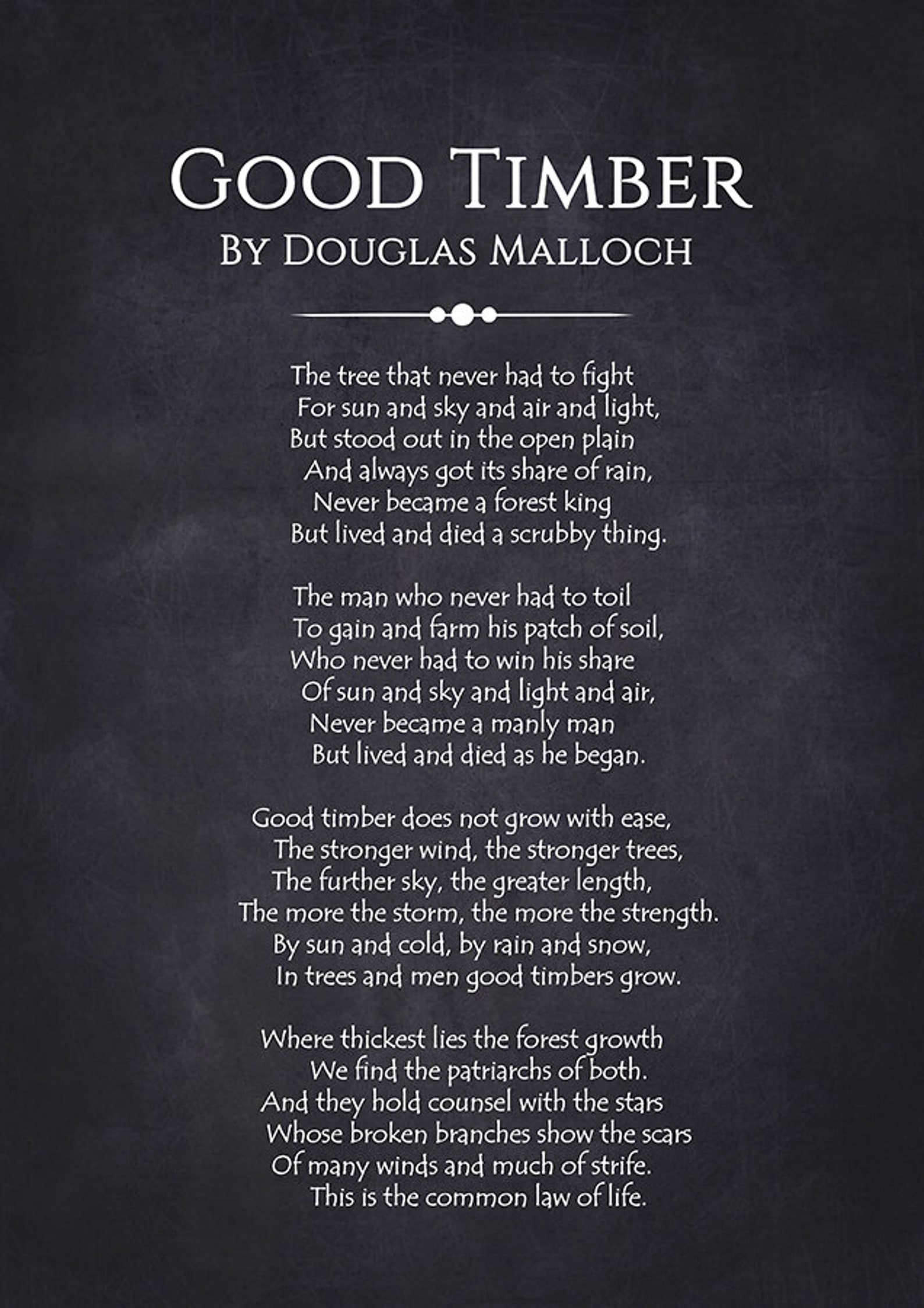 Good Timber by Douglas Malloch Douglas Malloch Douglas | Etsy