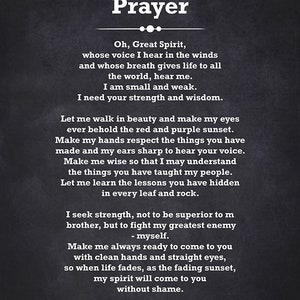 The Great Spirit Prayer, Chief Yellow Lark Prayer, Native American Poem ...