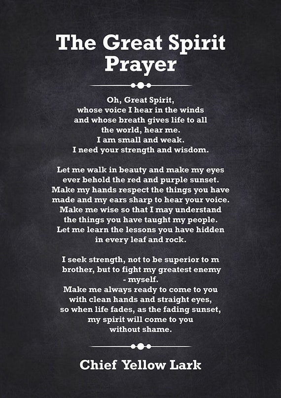 O Great Spirit Indian Prayer